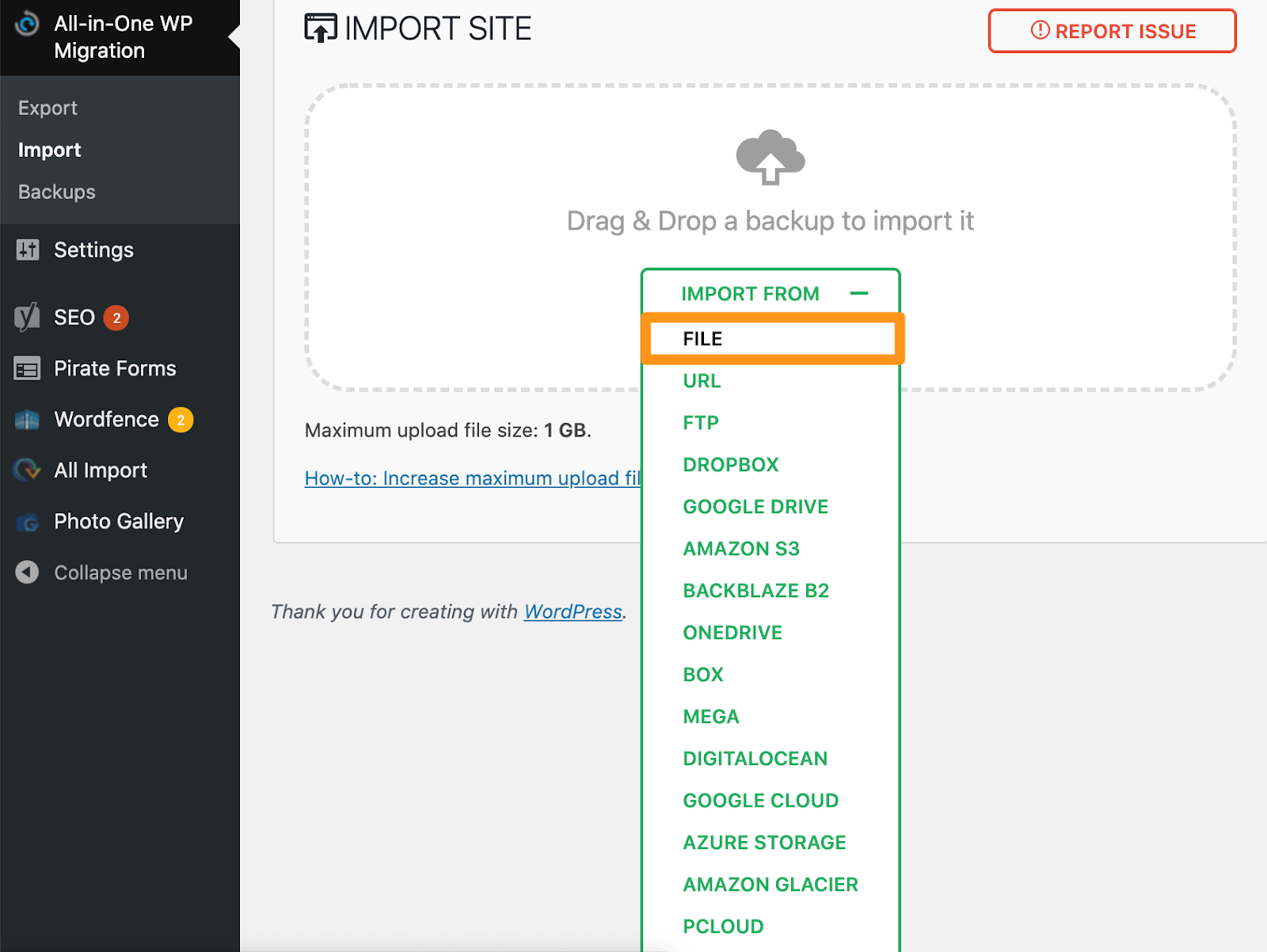 การ Backup Export & Import WordPress ด้วย All in One WP Migration – Blog Guroo – บล็อกกูรู ...